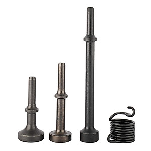 4 pcs Air Hammer Bits Accessories Including 3pcs 0.401'' (10mm) Shank Pneumatic Chisel Air Hammers and 1pc Spring