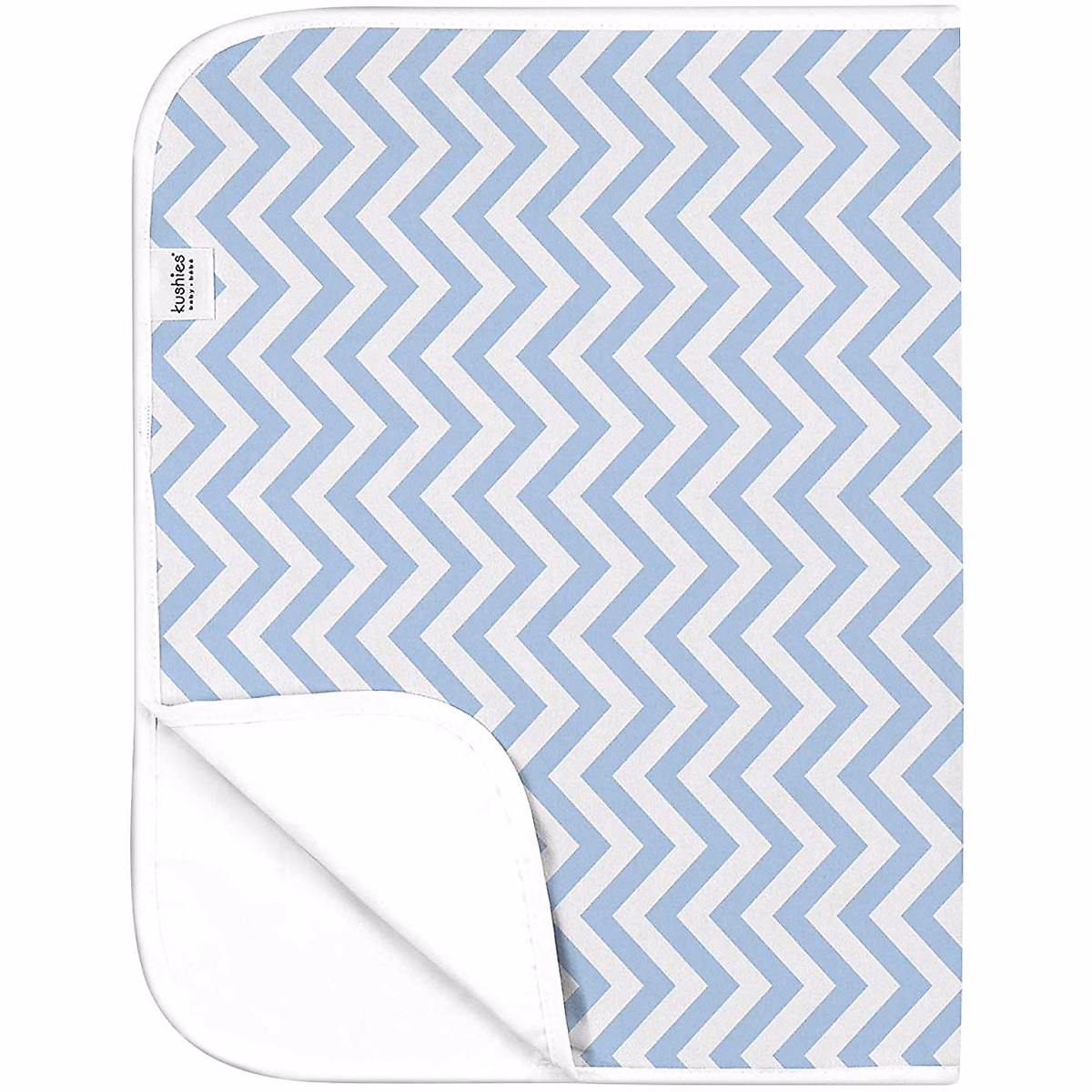 Kushies Deluxe Waterproof Changing Pad Liners - 20 x 30 inches Baby Changing Table Liners - Baby Changing Pads - Diaper Changing Flat Liner Pad Waterproof Portable (Blue Chevron)