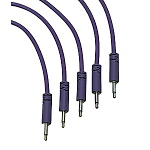 Luigis Modular Supply Spaghetti Eurorack Patch Cables - Package of 5 Purple Cables, 24 (60 cm)