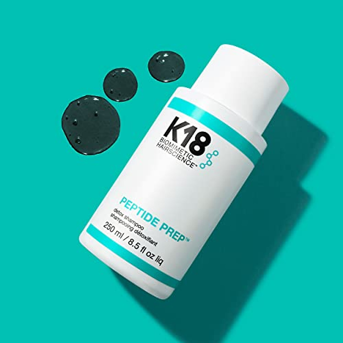 K18 PEPTIDE PREP Color Safe Detox Clarifying Shampoo -Skincare-inspired Ingredients to Nourish Hair while removing Buildup for a Clean, Healthy Hair Canvas, 8.5 fl oz