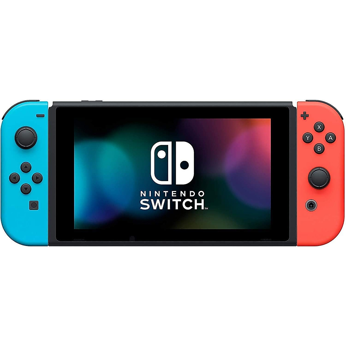 New Switch Deluxe Game Bundle For Holiday: Nintendo Switch with Neon Blue and Neon Red Joy-Con - 6.2" Touchscreen LCD Display + Mario and Rabbids Kingdom Battle Game, and T.F. Card