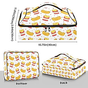 Kcldeci Insulated Thermal Food Carrier Insulated Casserole Carrier for Hot or Cold Food,Hot Dog and French Fries Insulated Tote Bag for Potluck Cookouts Parties Picnic,Lasagna Lugger
