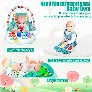 ONG NAMO Baby Play Mat Baby Gym Baby Play Mats for Floor Play Piano Gym with Lights & Sensory Toys Play Mats for Babies and Toddlers Boy & Girl Gifts for Newborn Baby