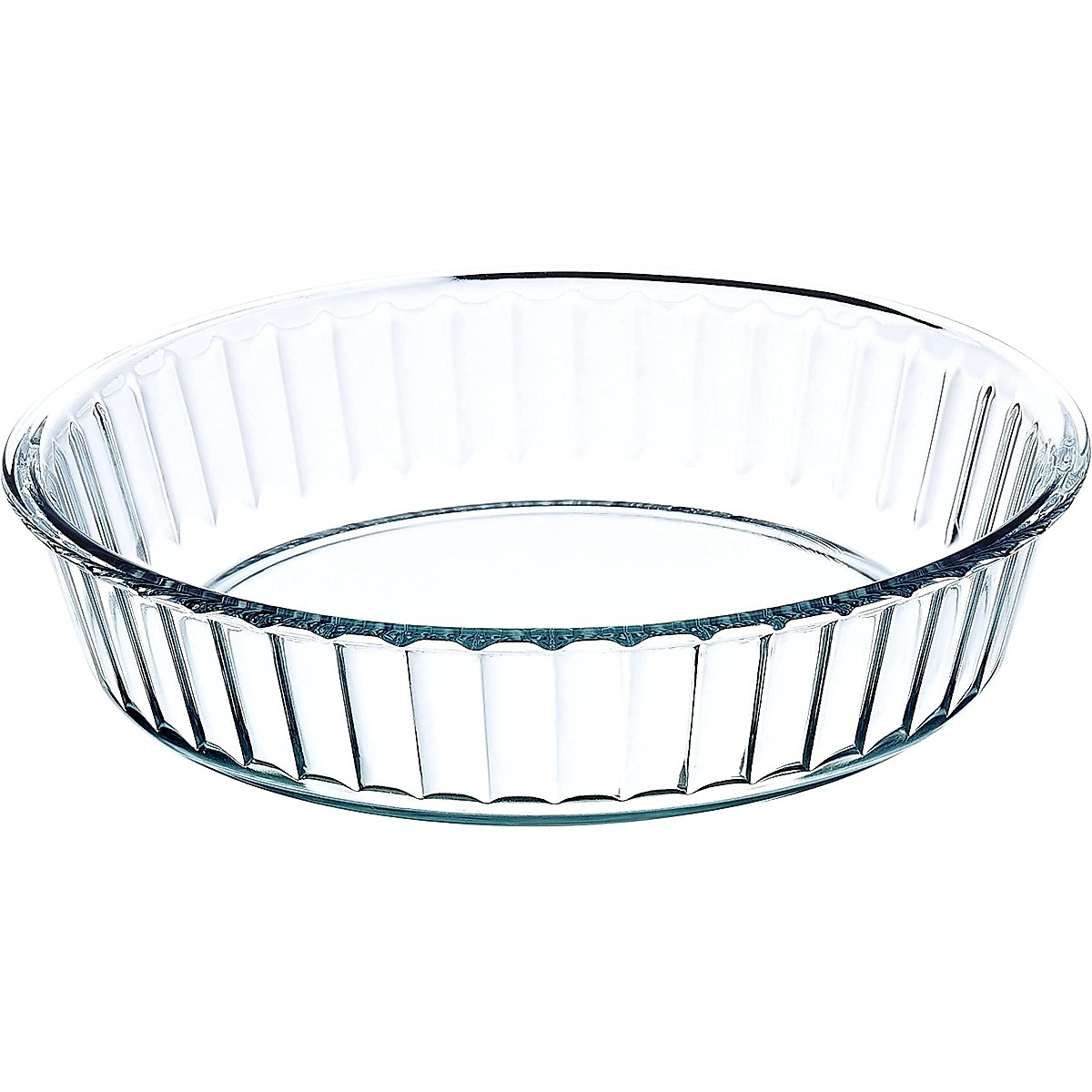 Simax Glass Pie Pan for Baking: Deep Round Pie Plate Dish Great For Apple, Pumpkin, Holiday Pies, etc. - Fluted Pie Holder - Oven Safe Tray - Borosilicate Glass Cake Tin - 10.25 Inch Large Diameter
