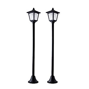 42 Inches Mini Street Post Outdoor Garden Solar Lamp Post Light Lawn - Adjustable (2 Pack)