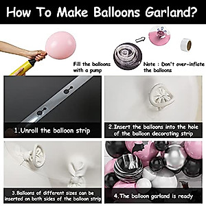 Halloween Balloon Arch Garland kit,BTZO Pink and Black Balloons for Girls Birthday Party Baby Shower Decorations Boo Party Kids Halloween Theme Party Background