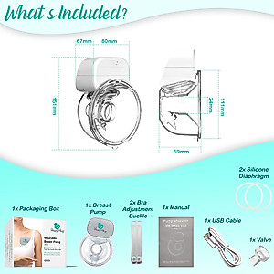 HappyPlace Baby Wearable Breast Pump - 1 Pack, 24 mm Flange, Strong Suction S9 Pain Free Model, 110 Mins Quiet Use Time Clear