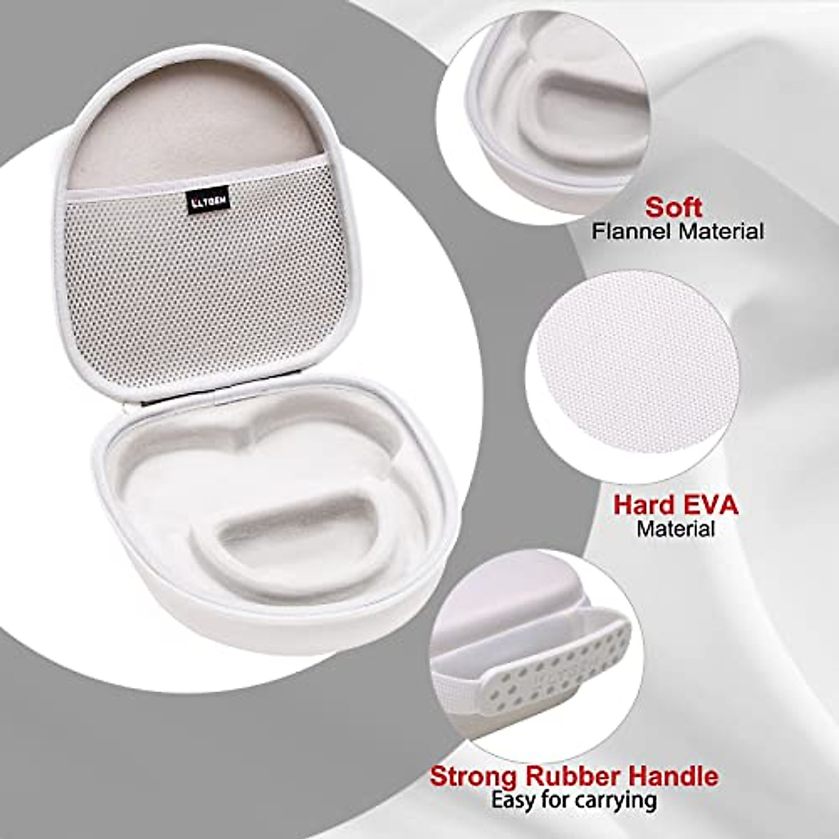 LTGEM Headset Case for Logitech G735 Wireless Gaming Headset - Hard Storage Travel Protective Carrying Bag(White)