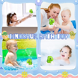 Rechargeable Baby Bath Toys, Dinosaur Baby Toys Gifts, Light Up Bath Toys, Sprinkler Bathtub Toys for Toddlers Infant Kids, Spray Water Bath Toy, Pool Bathroom Baby Toy Gifts