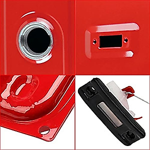 FLYPIG 5-8KW Red Universal 7 Gallon (US) Generator Gas Fuel Tank with Chrome Cap and Fuel Valve assembly Fits 26.5 Liters