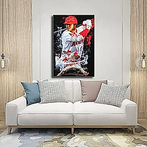 ChicReed Shohei Ohtani Poster Baseball Portrait Art Canvas Bedroom Wall Decor Print Picture Office Dorm Room Decor Gifts Unframe:16x24inch(40x60cm)