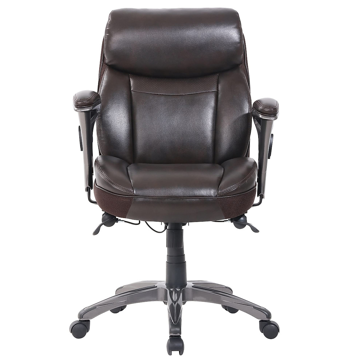 Serta® Smart Layers™ Siena Ergonomic Bonded Leather Mid-Back Manager's Chair, Brown