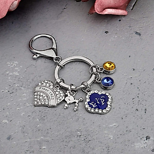 UJIMS SigmaRho Inspired Sorority Jewelry SigmaRho Poodle Plush Ball Charm Keychain Greek Gift (Finer 22 Zipper)