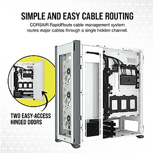 CORSAIR iCUE 7000X RGB Full-Tower ATX PC Case – Three Tempered Glass Panels – Spacious Interior – Easy Cable Management – 4x CORSAIR SP140 RGB ELITE Fans Included – White