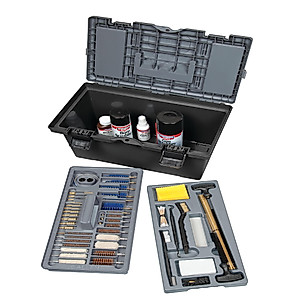 Allen Company Universal Gun Cleaning Kit & Tool Box - Rifle, Shotgun & Handgun Gun Cleaner Kit - 66-Piece - Gun Accessories for Men and Women - Cleaning Kit Gun Case - Black/Gray