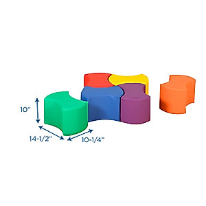 Children's Factory Soft Touch Bowtie Set-6, Rainbow, CF805-010, Preschool Kids Chairs, Flexible Daycare or Nursery Toddler, 10”H Classroom Seats