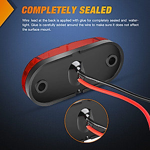 Nilight 2.5Inch Oval Side Marker Light 10PCS 2 Diode LED Trailer Fender Light Clearance Light Waterproof Surface Mounted for 10-30V Truck Camper Boat Lorry