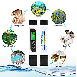 TDS Meter Digital Water Tester, KINCREA 3-in-1 TDS, EC & Temperature Meter with Case, 0-9999 ppm, Professional Water Quality Tester for Drinking Water, Aquarium and More JR021