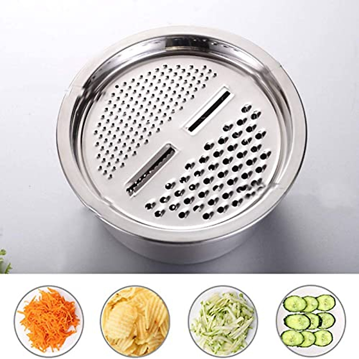 Multifunctional Stainless Steel Grater Basin 3 In 1 Colanders Basin, Grater Strainer and Drain Basket Salad Maker Bowl…1