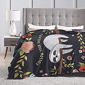 UHANKRU Sloth Blanket 60 inx50 in Animal Blanket Ultra Soft Flannel Throw Blankets for Couch Bedroom for Kids Adults, DestroyFungal