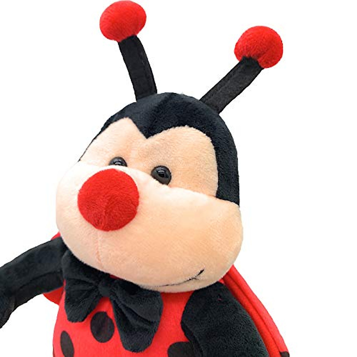Garden Buzz Cuties Ladybug Stuffed Animal Plush Ladybird Beetle Soft Insect Cuddly Lady Bug Toy with Red Wings and Black Bow, Bee Friend,Great Present for Toddlers & Kids
