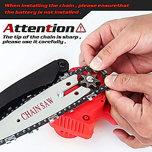 Mini Chainsaw Cordless Power Electric-Chain-Saws - 4 Inch Battery Power Chainsaw Small Portable One-Hand Handheld , 26V Rechargeable Operated, for Tree Trimming and Branch Wood Cutting