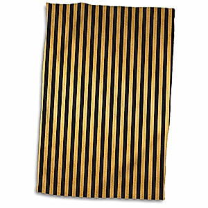 3D Rose Glam Gold and Black Stripes Hand Towel, 15" x 22"