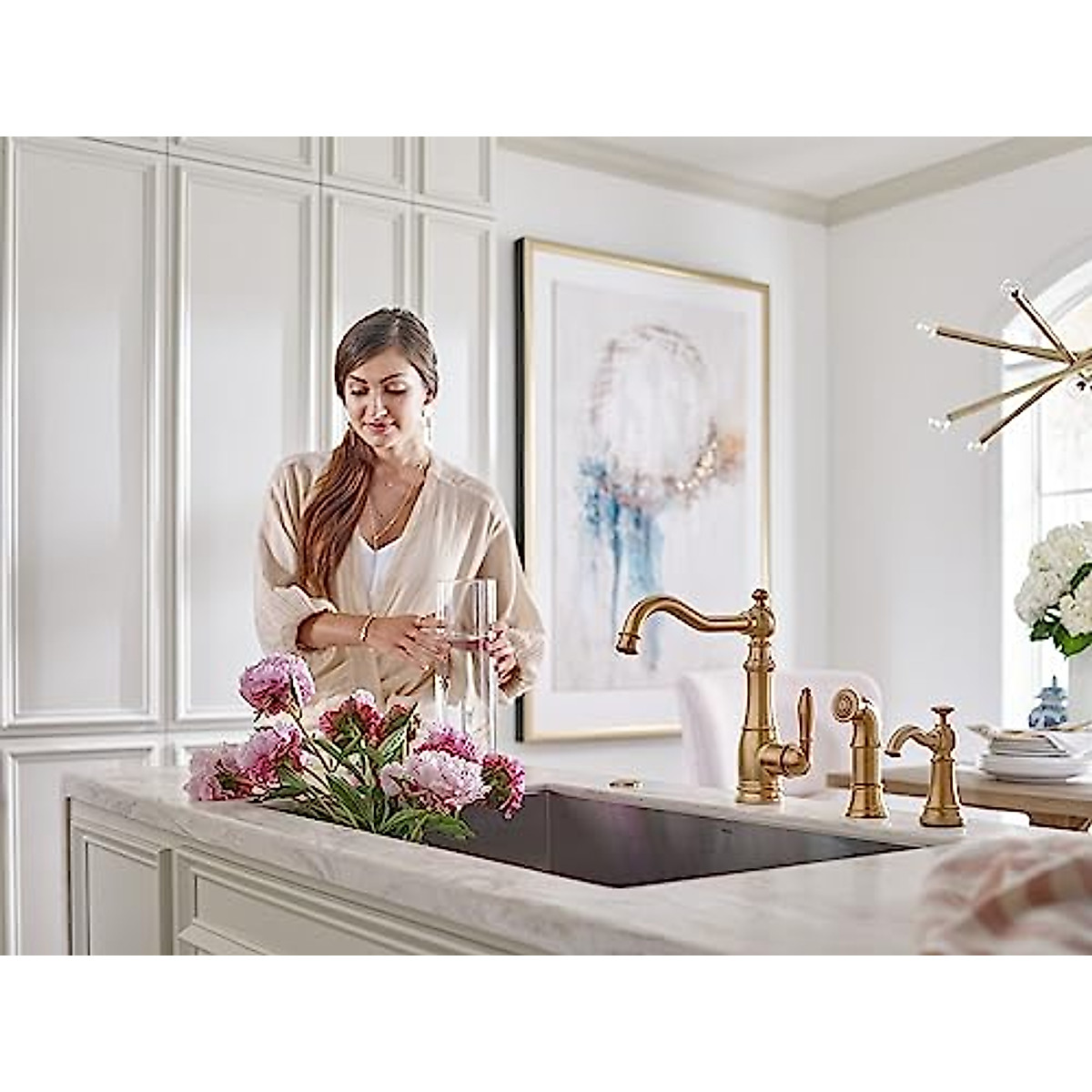 Moen Brushed Gold Sip Traditional Cold Water Kitchen Beverage Faucet with Optional Filtration System, S5510BG