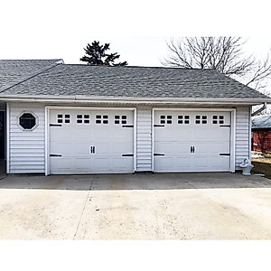 16 Panels 6" x 4" Magnetic Garage Door Windows Faux Windows Hardware Kit Garage Door Decorative Hardware for Metal Garage Door Garden Barn Door-Black