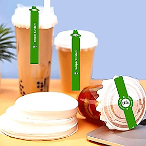 Safe Secure Tamper Evident Seals Stickers for Drink Lids 1"x 9"Tamper Proof Stickers-500Pcs Food Delivery Stickers Sealed for Freshness Labels Drink Food Coffee Milk Tea Ice Cream Safety Seal Stickers