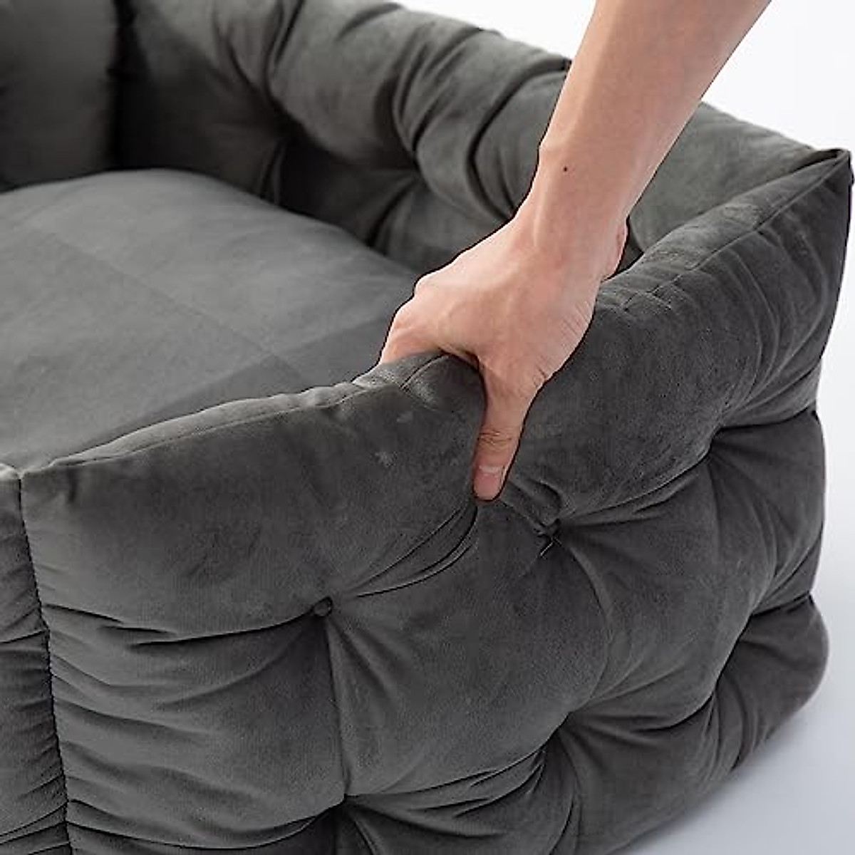 Medium Dog Bed,Comfy Pet Bed for Dogs & Cats, Luxury Wide Side, Comfortable and Breathable Dog Pet Sofa Bed, Rectangle Thick Durable and Washable, Grey