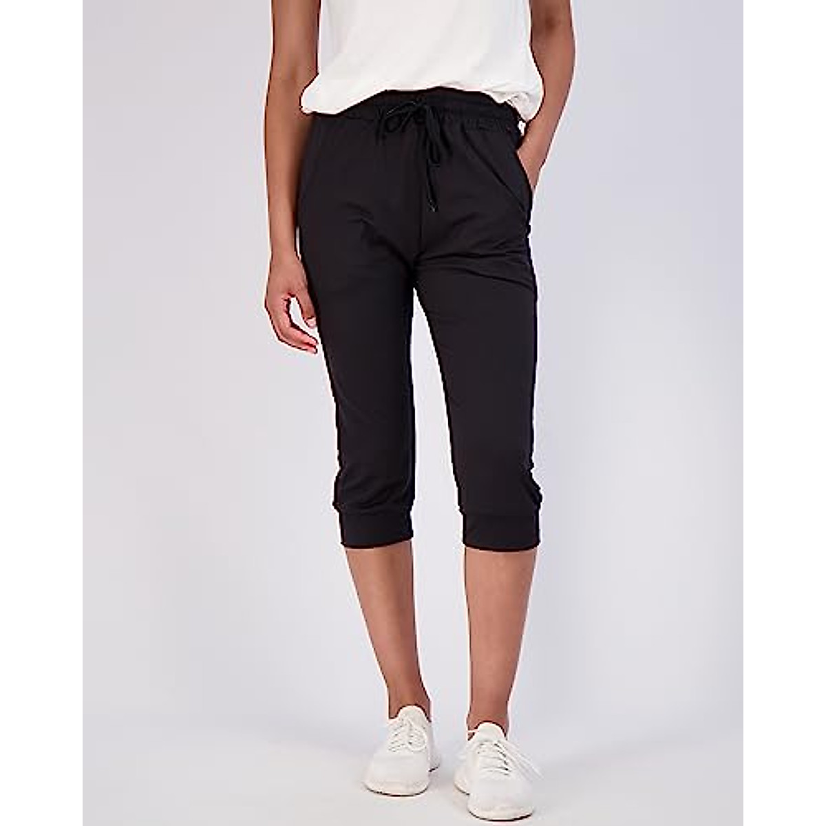 3 Pack: Womens Soft Capri Jogger Women Running Bottoms Capris Running Sports Yoga Lounge Active Ladies Warm Sweatpants Joggers Pants Casual Athletic Pockets Summer Yoga Cropped Cuffed - Set 5, M