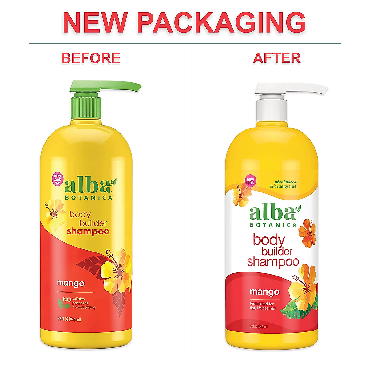 Alba Botanica Body Builder Shampoo, Mango, 32 Oz
