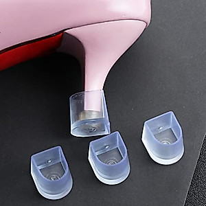Beavorty High Heel Chair High Heel Chair High Heel Protectors Transparent Heel Stoppers 16pcs 10-12mm Heel Repair Caps Covers for Women Wedding Grass Rubber Shoe Covers Shoe Heel Protectors