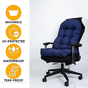 Waterproof Adirondack Chair Cushion,44inch Rocking Chair Cushion,High Back Patio Cushions Indoor and Outdoor Furniture Chair Cushions Pads with Ties (Style B)