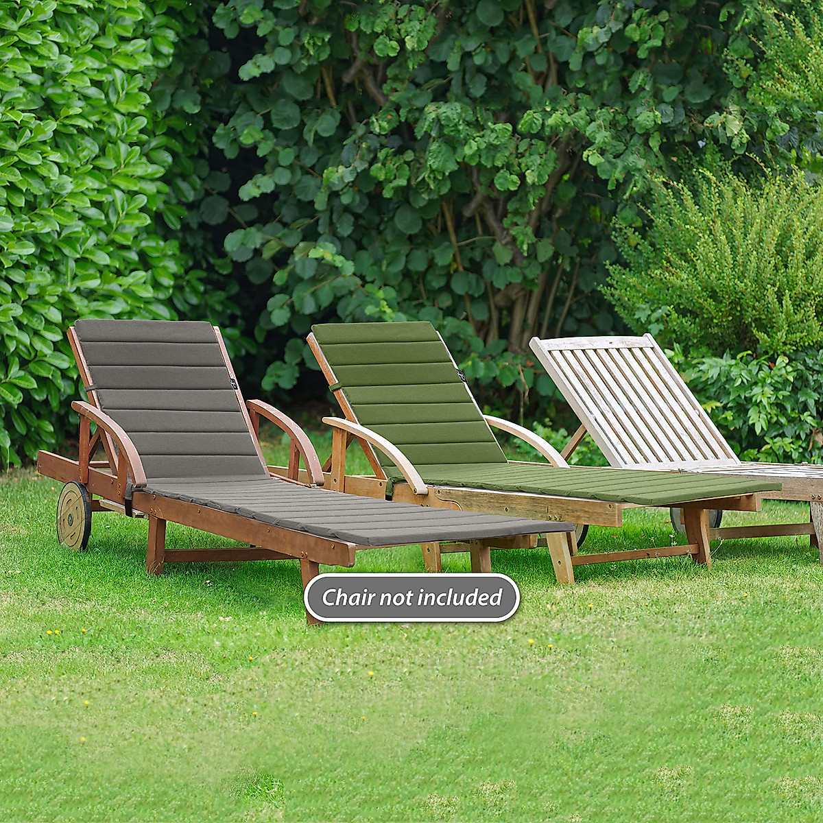 JCA Outdoor All-Weather Patio Chaise Lounge Chair seat Cushion with Quick Drying Olefin Fabric & high Density Filler for Your Chair -Chair not Included (Mulch Charcoal Grey)