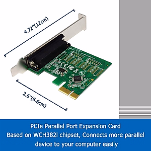 GODSHARK PCIe Parallel Port Expansion Card, PCI Express to DB25 LPT Converter Adapter Controller for Desktop with Low Bracket, Support SPP / PS2 / EPP/ECP Modes