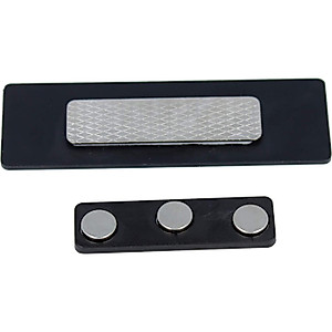 ExcelMark Blank Name Tag/Badge with Magnetic Backing - 1" x 3" (25 Pack - Silver)