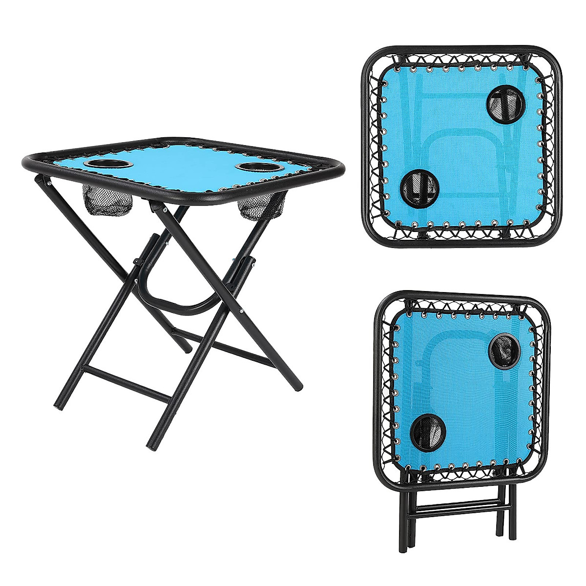 OKVAC Zero Gravity Chair Set of 2 with Side Table, Adjustable Foldable Patio Lounge Recliner w/Pillow&Cup Holder, for in/Outdoor, Poolside, Garden, Camping, Lawn, Yard, Beach, 310LBS Capacity