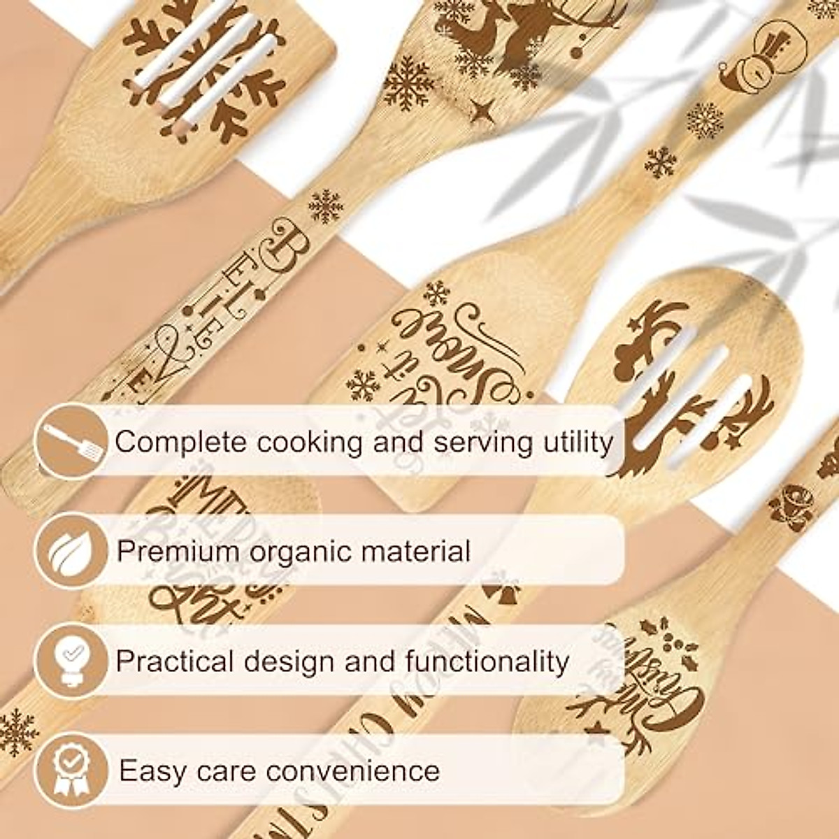 Christmas Utensil Holder Ceramic with 6 PCS Cooking Utensil, Christmas Women Gifts Santa Claus Cooking Utensil Crock Holder for Kitchen Counter Decorations Countertop Spatula Utensil Storage Organizer