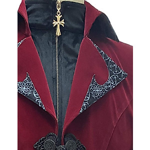 Crubelon Men Steampunk Vintage Jacket Gothic Victorian Frock Coat Uniform (Small, Black)