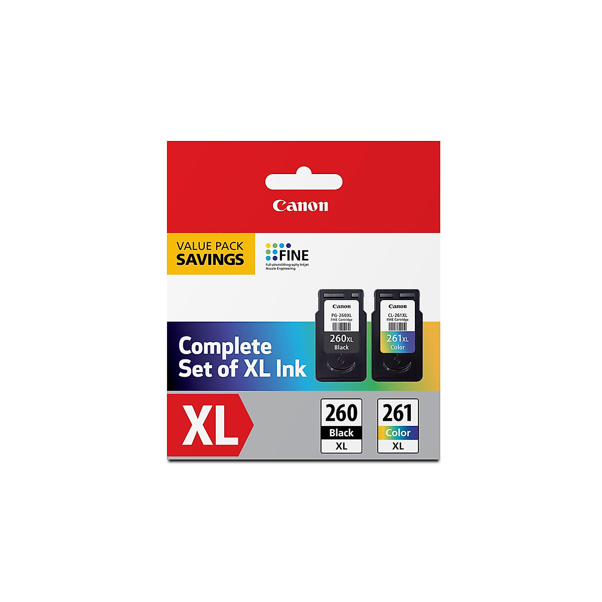 Canon PG-260 XL / CL-261 XL Value Pack, Compatible to TR7020, TS6420, and TS5320 Printers, Multi, Once Size (3706C005)