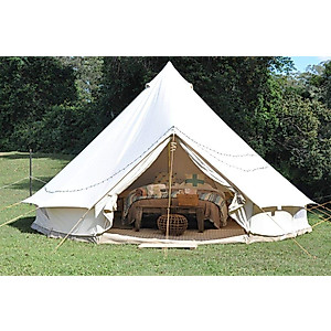 Comfortable Outdoor Cotton Canvas Big Family Camping Bell Tent (Diameter 6M)