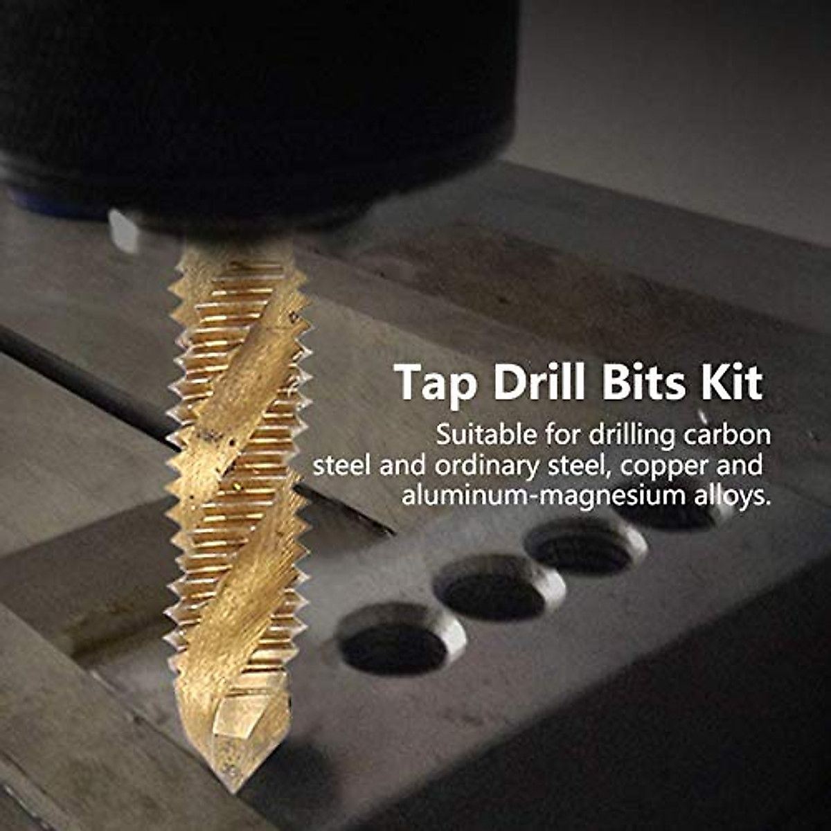 LANTRO JS 10Pcs/Set M4 Screw Tap, High Speed Steel 3.3mm Drill Bits Hex Shank Tapping Tools, Applicable for Internal Chip Removal