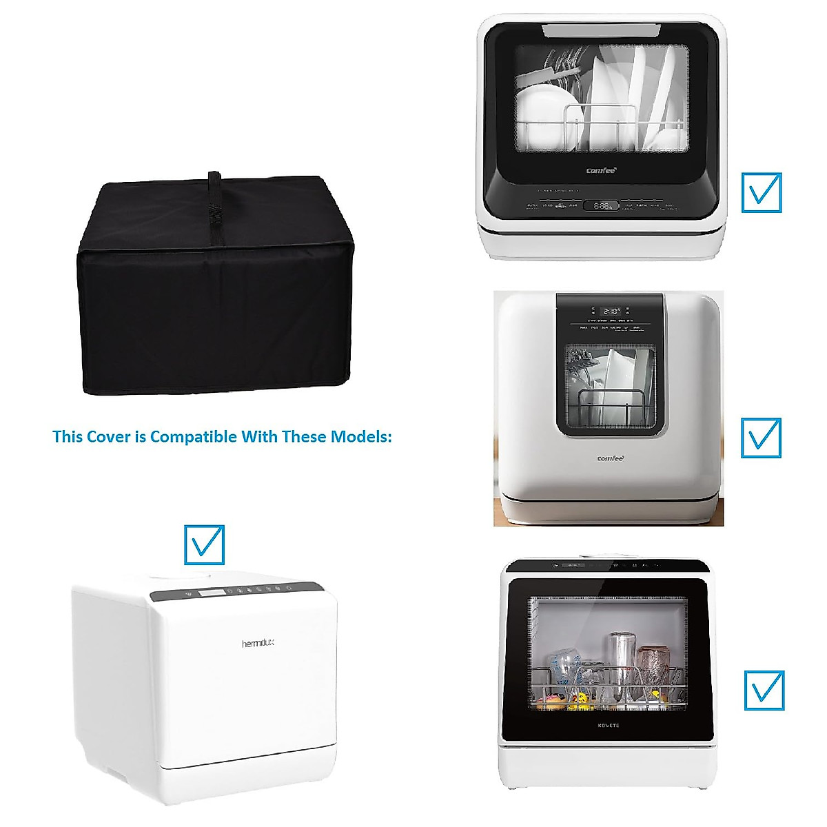 Heavy Duty Waterproof Dust-proof Countertop Dishwashers Cover for COMFEE' Portable Mini Dishwasher Countertop/Hermitlux Countertop Dishwasher with 5L&6L Water Tank