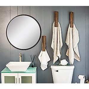 Giant Clothespin Bathroom Towel Holder | Huge 12” Clothes pin | Farmhouse bathroom décor | Laundry room or nursery décor | Towel Rack or Hook | Bathroom Accessories wall décor (Jacobean)