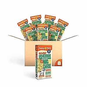 Funny Farm A2 Milk Macaroni and Cheese | Pasta with Spicy Jalapeno Flavor - Goat Cheese Mac and Cheese Dinner Bundle | A2 Goat Milk Cheese Powder Base with Elbow Macaroni Noodles - Goats Milk Based White Cheddar Powder Mac n Cheese