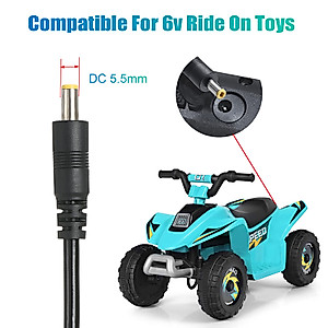 6V Battery Charger for Kids Ride On Toys car 6 Volt Battery Charger for Best Choice Products Hello Kitty SUV Kid Trax Toddler Quad Kidzone Bumper Car Electric Toys Charger