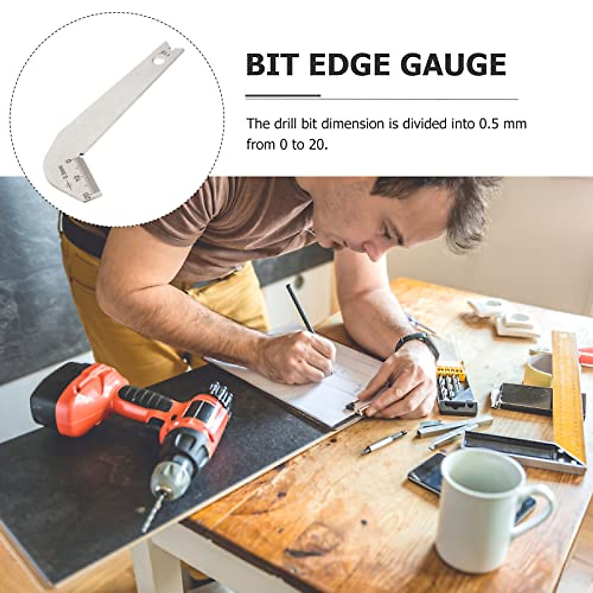 iplusmile Drill Gauge Stainless Steel Drill Point Gage 118 Degree Drill Bits Angle Gage Grinding Gauge Sharpening Tool (Silver)