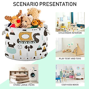 Kigai Cotton Rope Basket Viking Boat Large Storage Basket for Toys Blanket Baby Laundry Basket for Nursery, Closet, Bedroom, Home Organization